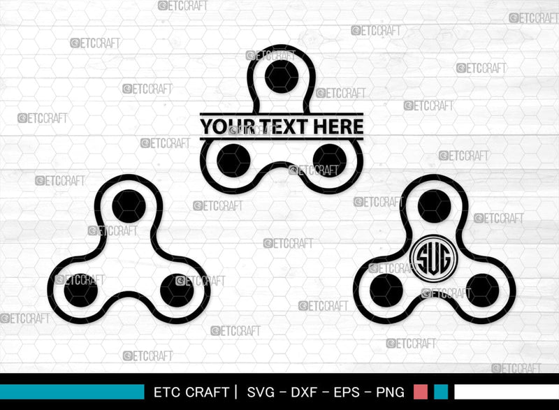Fidget Spinner Monogram, Fidget Spinner Silhouette, Fidget Spinner SVG ...