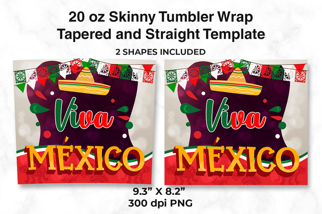 Fiesta Mexicana Viva México Día de la Independencía 20 oz Skinny ...