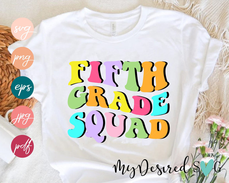 Fifth grade squad SVG, Back to School Design - So Fontsy