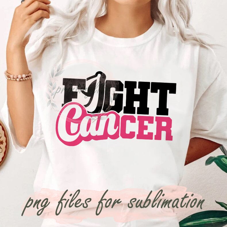 Fight Cancer Sublimation Png, Beast Cancer Awareness Png, Pink Ribbon ...