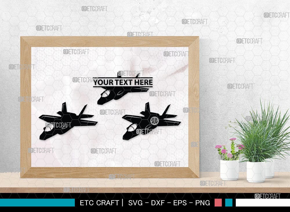 Fighter Aircraft Monogram, Fighter Aircraft Silhouette, Jet Biman Svg ...