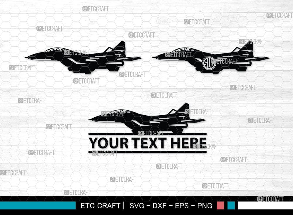 Fighter Aircraft Monogram, Fighter Aircraft Silhouette, Jet Biman Svg ...