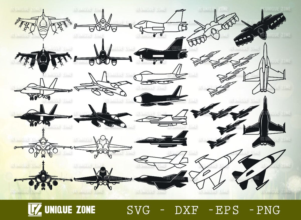 Fighter Aircraft SVG Bundle, Fighter Jet Svg, Jet Biman Svg, Military ...