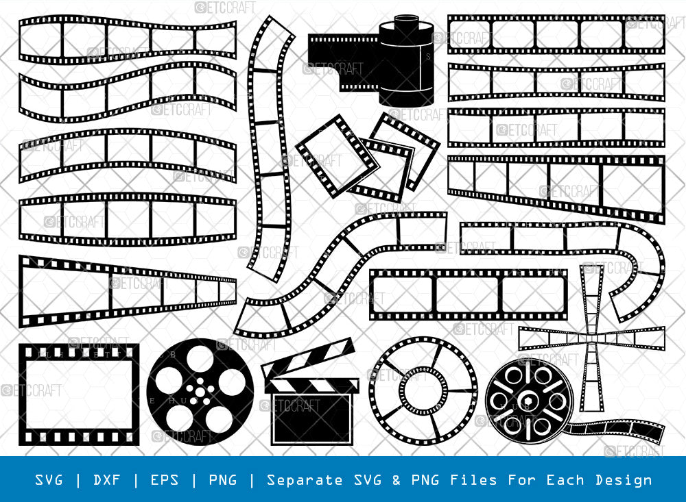 Film Strip SVG, Movie Silhouette, Film Svg, Film Reel Svg ...