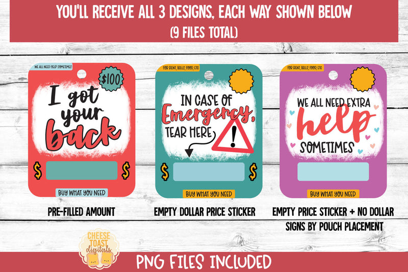 Financial Help Money Card PNG Designs | Emergency Money Gift - So Fontsy