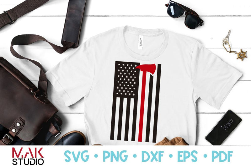 Fire dept red line svg, Fire dept red line american flag svg ...