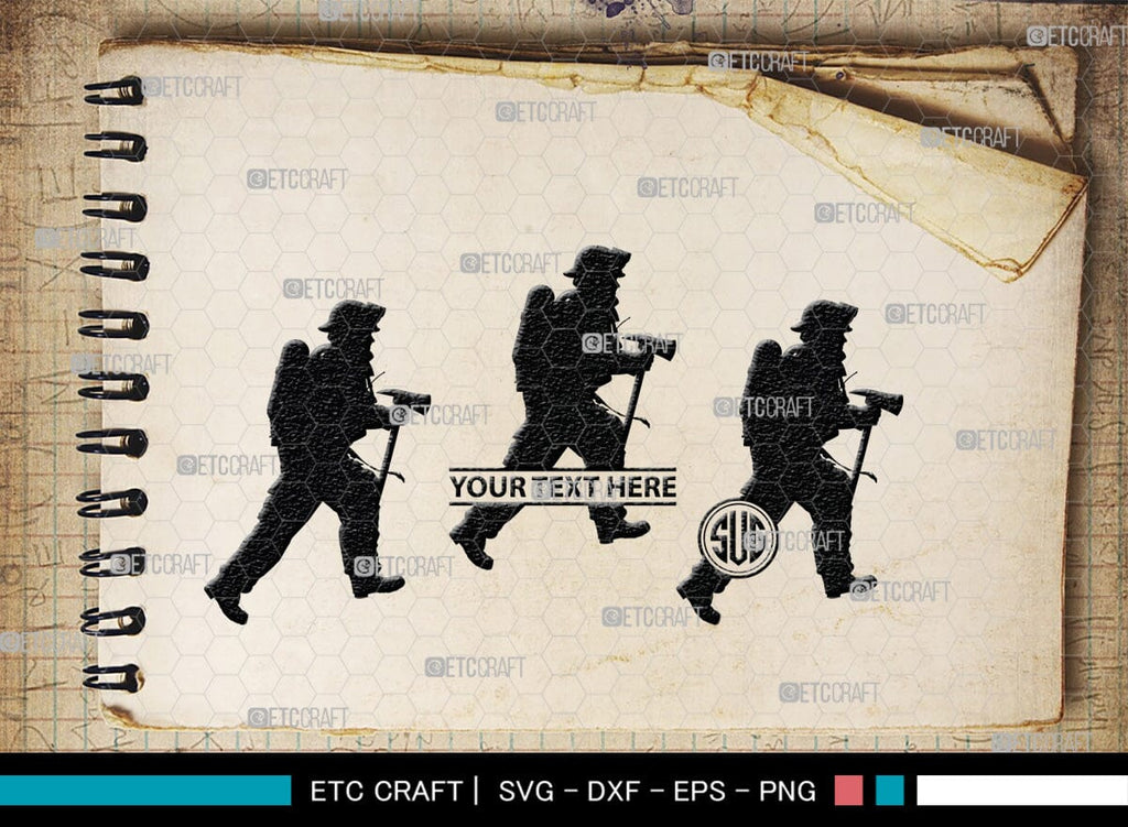 Fire Fighter Monogram, Fire Fighter Silhouette, Fire Fighter SVG, Fire ...