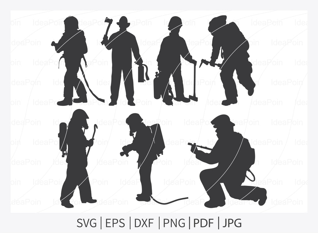 Fire Fighter svg, Fire Fighter Silhouette, Firefighter instrument svg ...