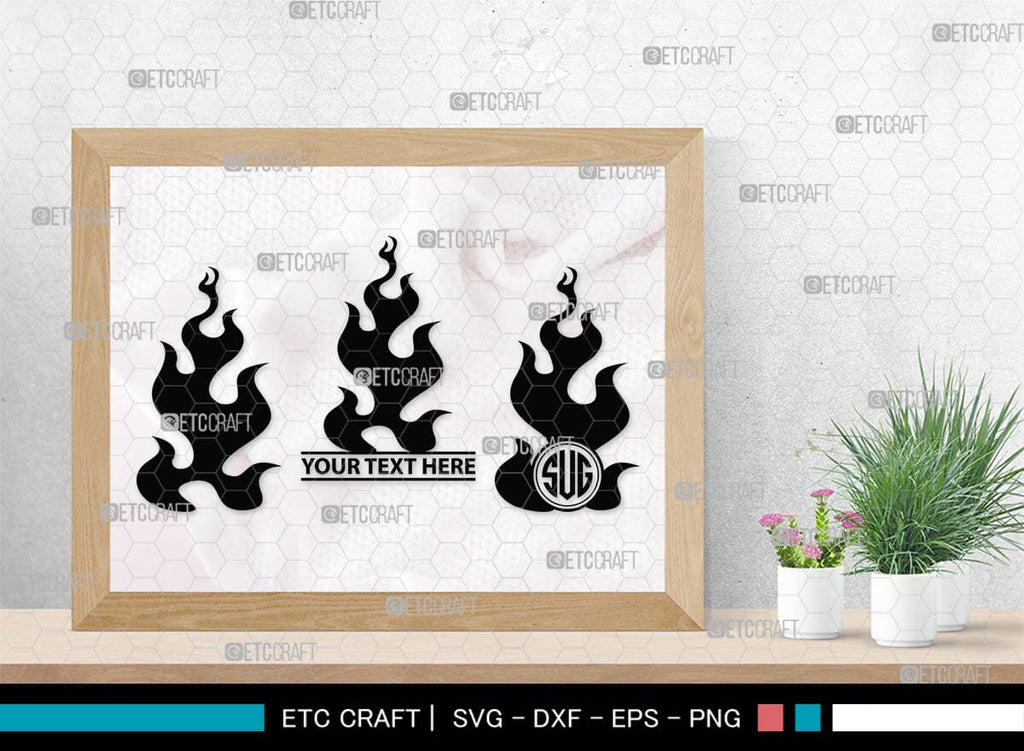 Fire Monogram, Fire Silhouette, Fire SVG, Flames Svg, Fire Flame Svg ...