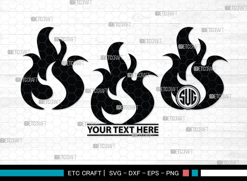 Fire Monogram, Fire Silhouette, Fire SVG, Flames Svg, Fire Flame Svg ...