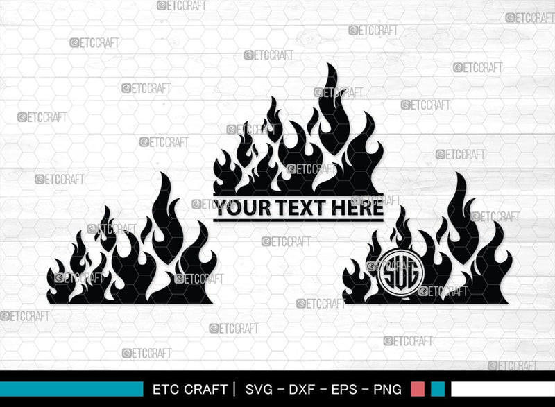 Fire Monogram, Fire Silhouette, Fire SVG, Flames Svg, Fire Flame Svg ...