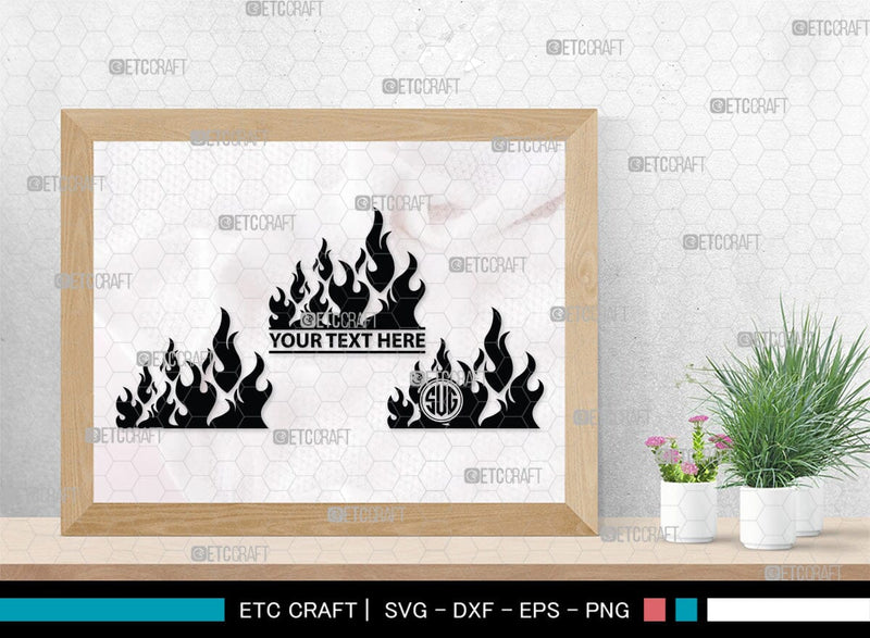 Fire Monogram, Fire Silhouette, Fire SVG, Flames Svg, Fire Flame Svg ...