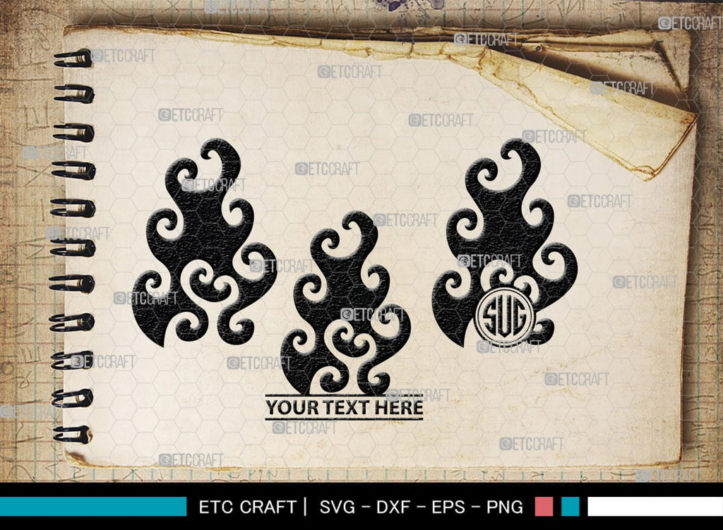 Fire Monogram, Fire Silhouette, Fire SVG, Flames Svg, Fire Flame Svg ...