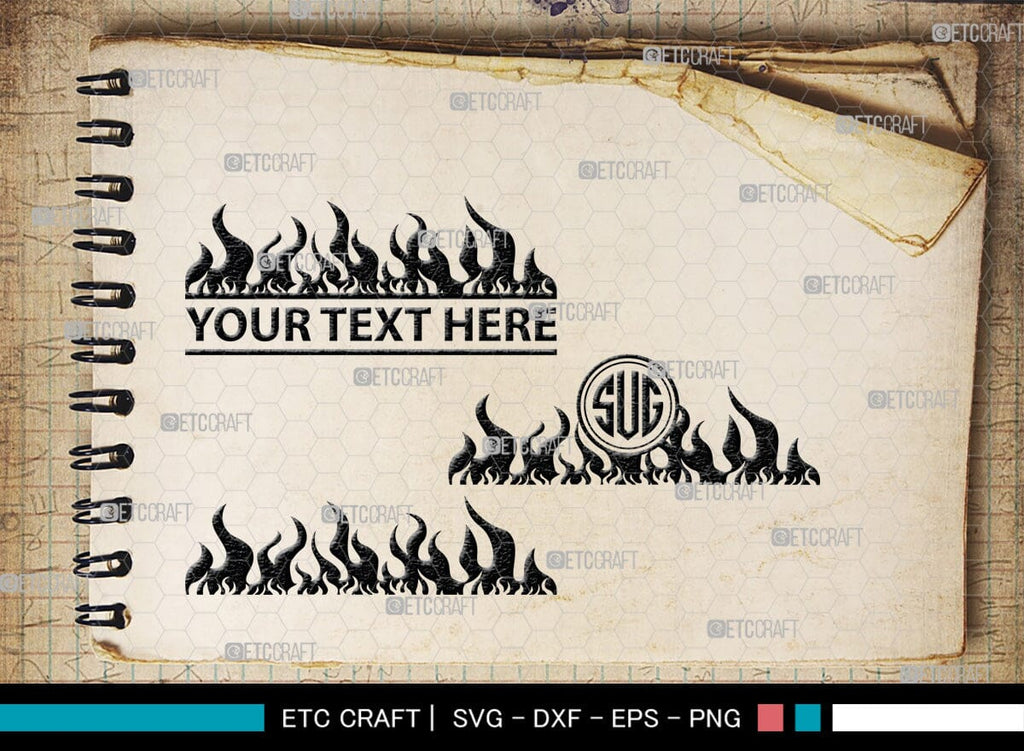 Fire Monogram, Fire Silhouette, Fire SVG, Flames Svg, Fire Flame Svg ...