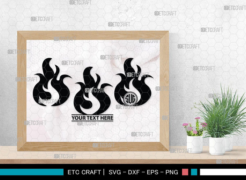 Fire Monogram, Fire Silhouette, Fire SVG, Flames Svg, Fire Flame Svg ...