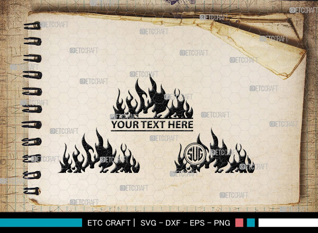 Fire Monogram, Fire Silhouette, Fire SVG, Flames Svg, Fire Flame Svg ...