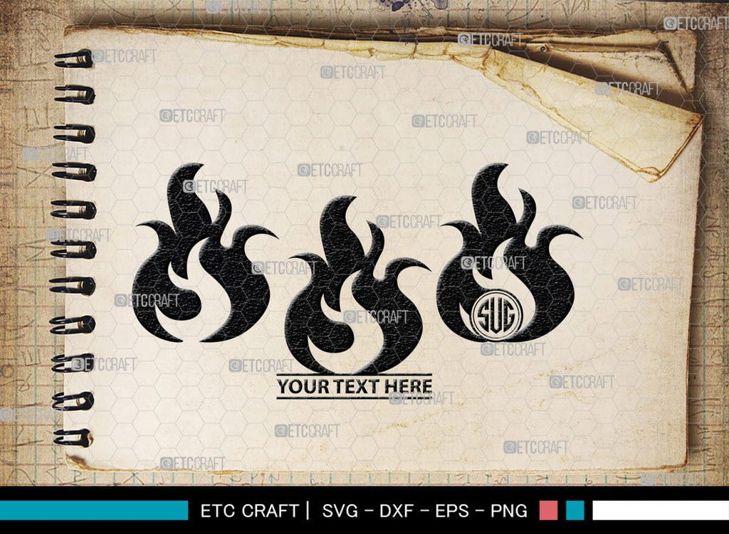 Fire Monogram, Fire Silhouette, Fire SVG, Flames Svg, Fire Flame Svg ...