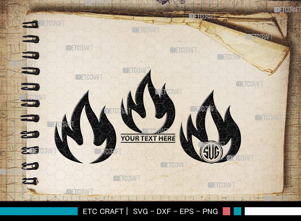 Fire Monogram, Fire Silhouette, Fire SVG, Flames Svg, Fire Flame Svg ...