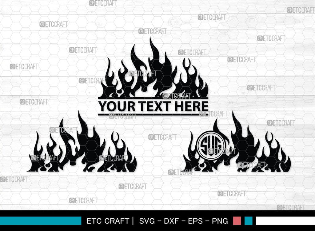 Fire Monogram, Fire Silhouette, Fire SVG, Flames Svg, Fire Flame Svg ...
