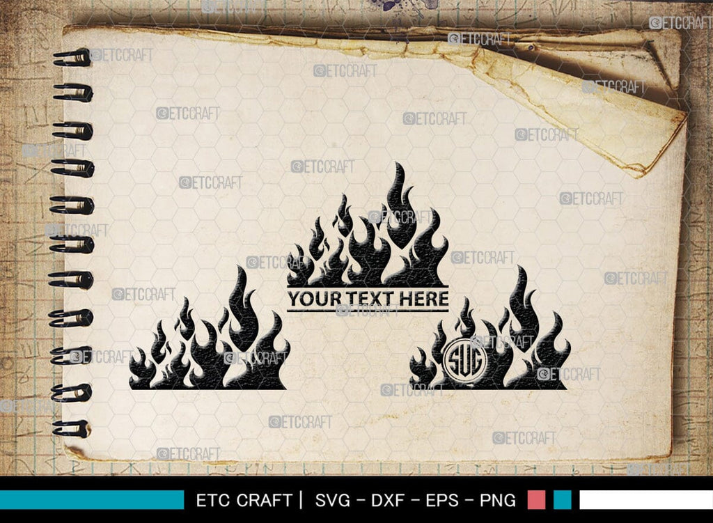 Fire Monogram, Fire Silhouette, Fire SVG, Flames Svg, Fire Flame Svg ...