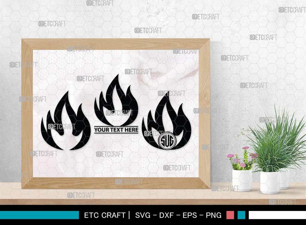 Fire Monogram, Fire Silhouette, Fire SVG, Flames Svg, Fire Flame Svg ...