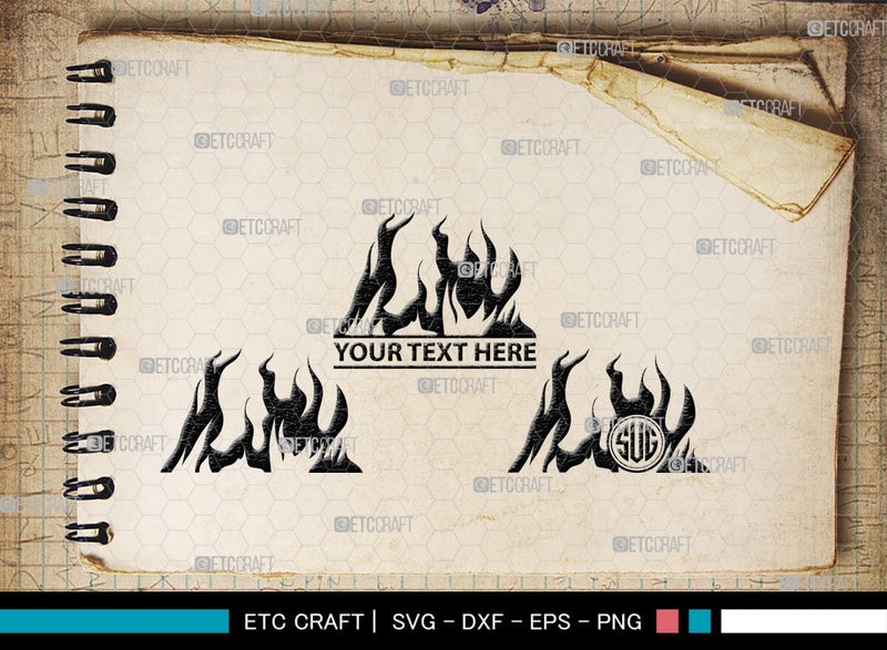 Fire Monogram, Fire Silhouette, Fire SVG, Flames Svg, Fire Flame Svg ...