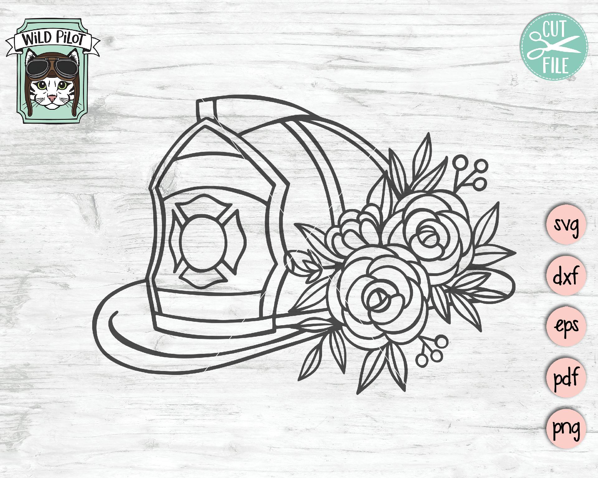 Firefighter Hat SVG Cut File - So Fontsy