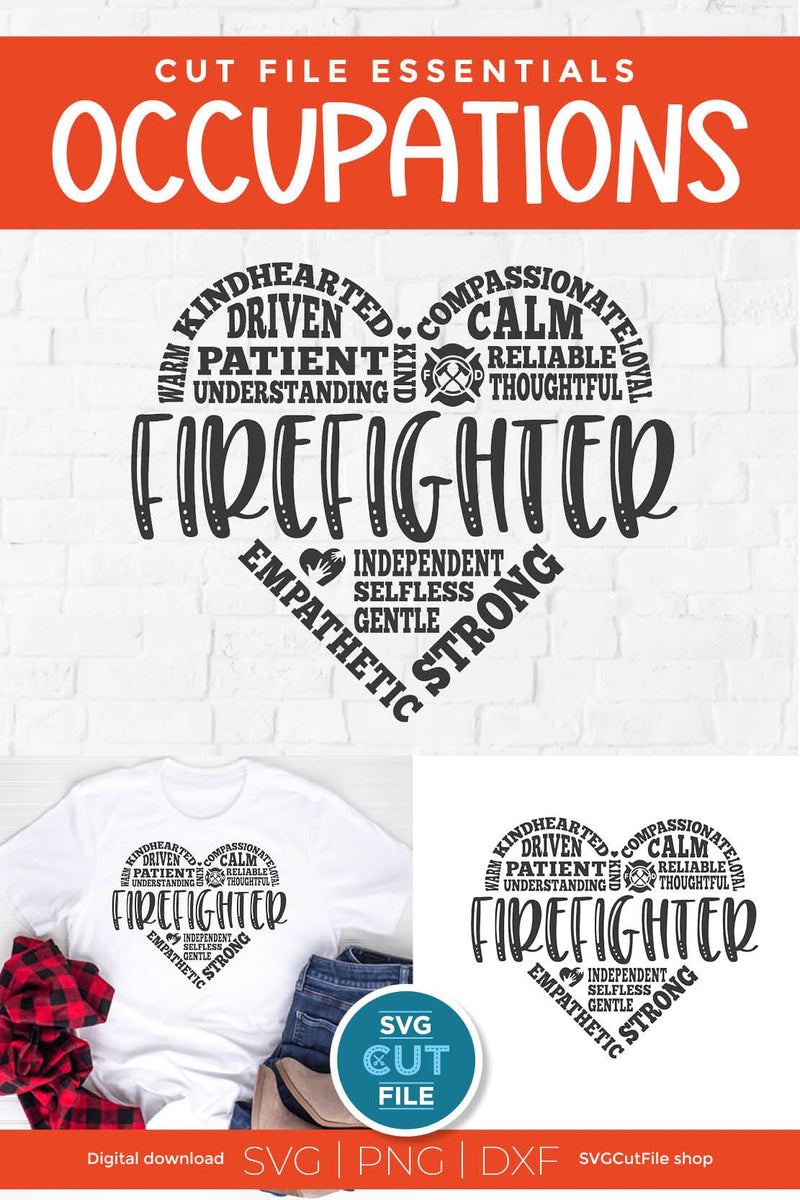 Firefighter svg- fire fighter svg for emergency services - So Fontsy