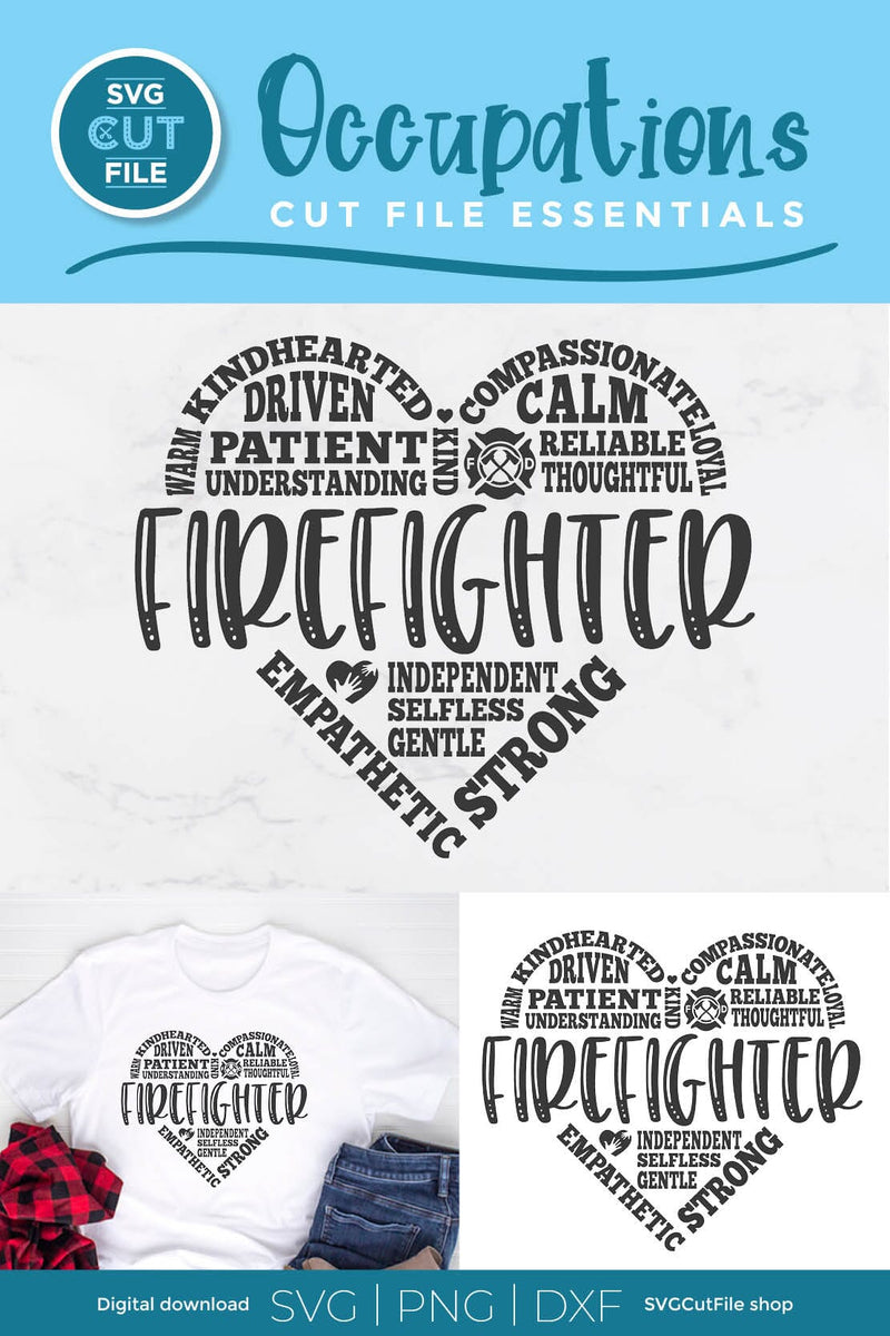 Firefighter svg- fire fighter svg for emergency services - So Fontsy