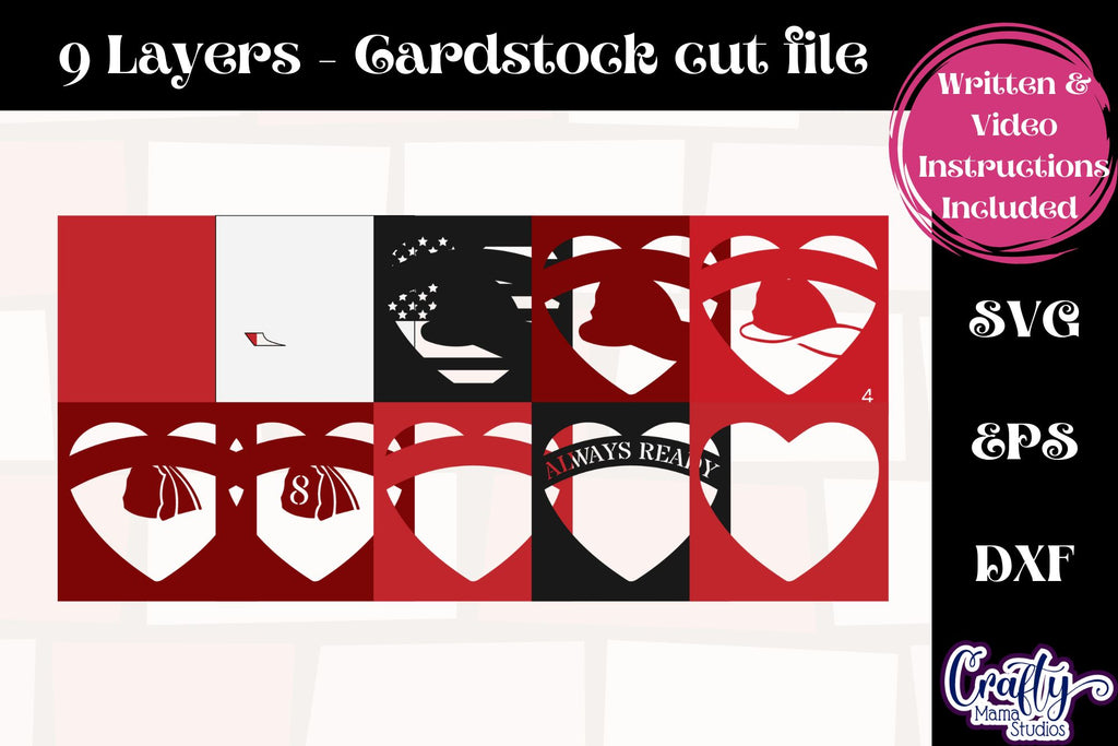 Firefighter Svg Shadow Box, 3D Layered Fire Department Svg - So Fontsy