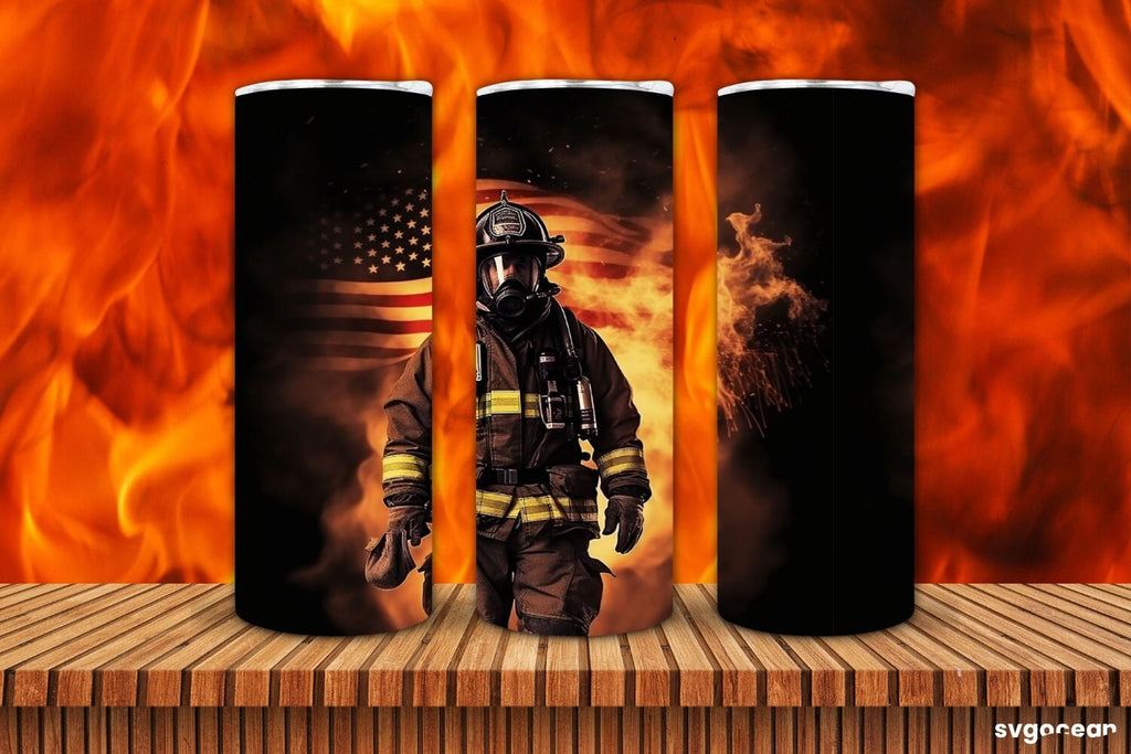 Firefighter Tumbler Wrap | 20 oz | Sublimation - So Fontsy