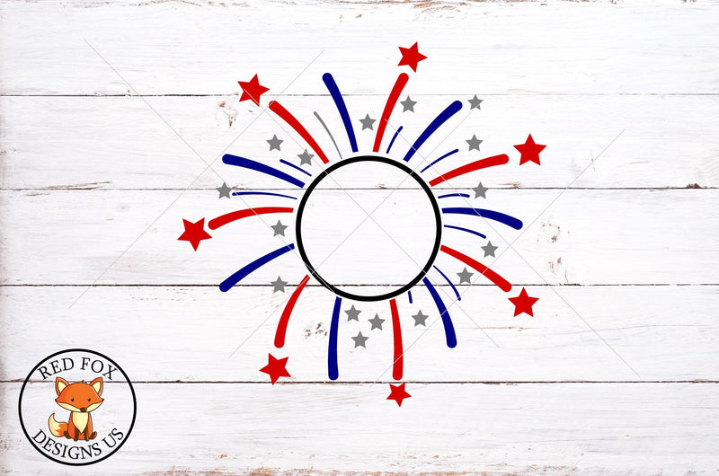 Firework Monogram SVG PNG DXF | 4th of July Design - So Fontsy