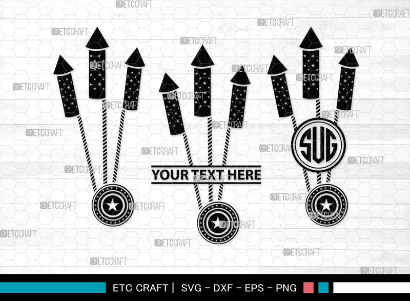 Fireworks Monogram, Fireworks Silhouette, Fireworks SVG, Fireworks ...