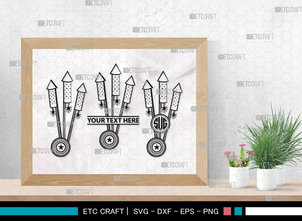 Fireworks Monogram, Fireworks Silhouette, Fireworks SVG, Fireworks Roc ...