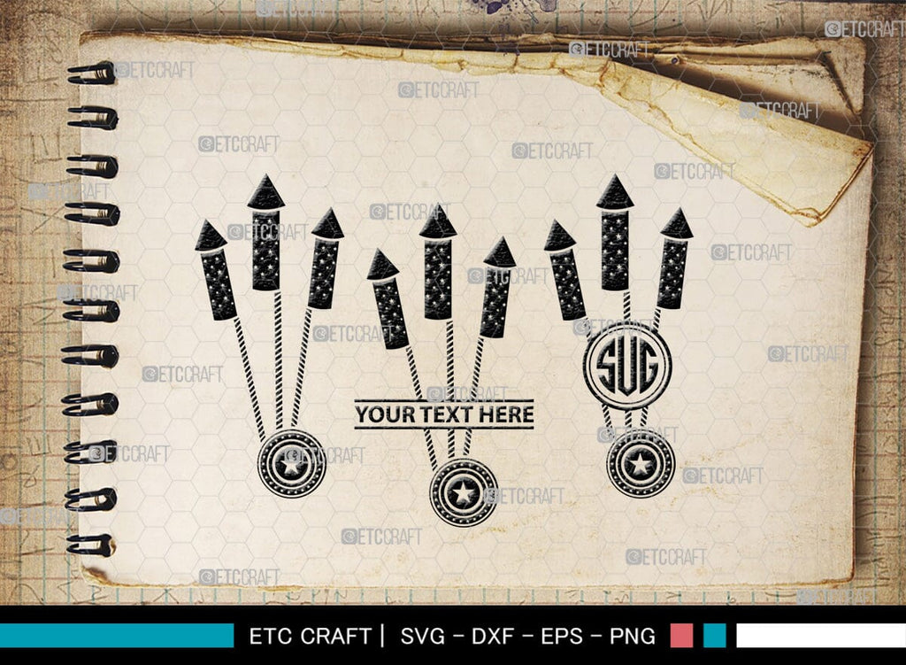 Fireworks Monogram, Fireworks Silhouette, Fireworks SVG, Fireworks ...