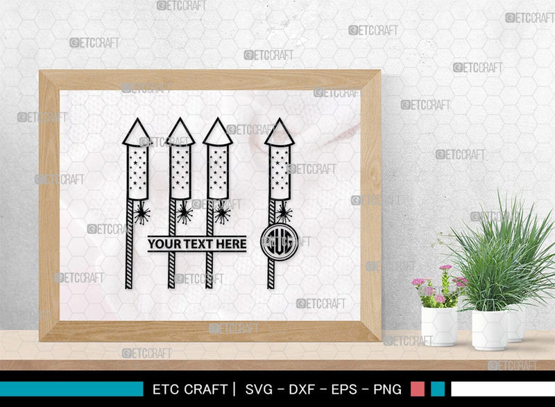 Fireworks Monogram, Fireworks Silhouette, Fireworks SVG, Fireworks Roc ...