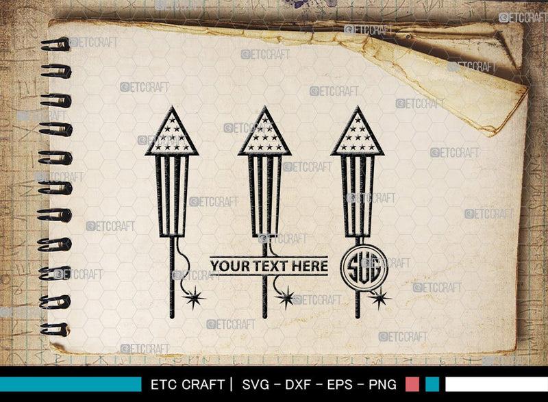 Fireworks Monogram, Fireworks Silhouette, Fireworks SVG, Fireworks ...