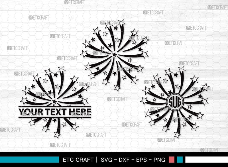 Fireworks Monogram SVG | Fireworks Rocket Svg | Fireworks Svg | 4th Of ...