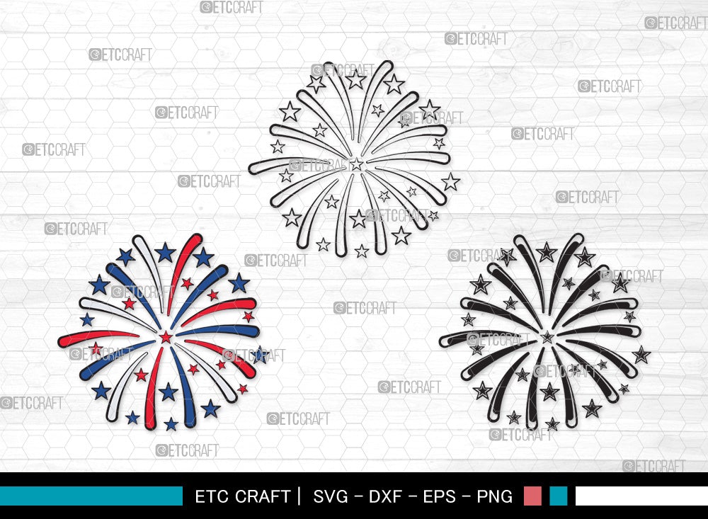Fireworks SVG Cut File | Fireworks Rocket Svg | Fireworks Svg | 4th Of ...