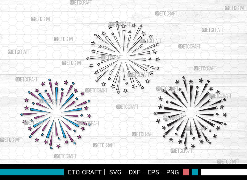 Fireworks SVG Cut File | Fireworks Rocket Svg | Fireworks Svg | 4th Of ...