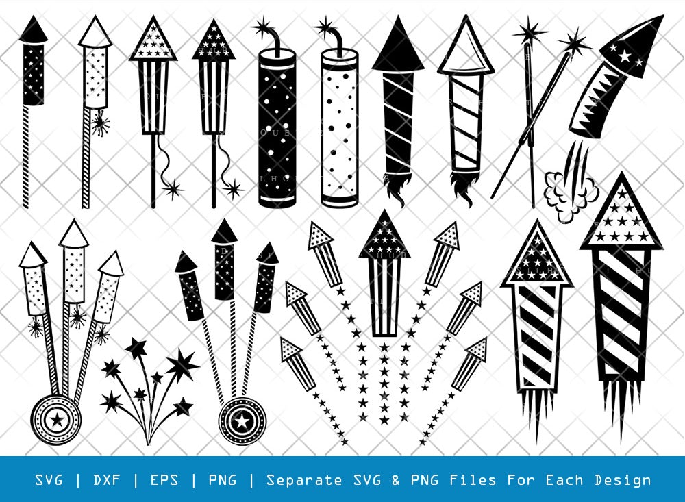 Fireworks SVG Cut Files | Fireworks Silhouette | Fireworks Rocket Svg ...