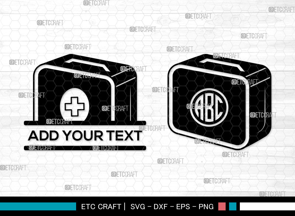 First Aid Kit Monogram SVG, Circle Monogram SVG, Emergency Kit Medicine ...