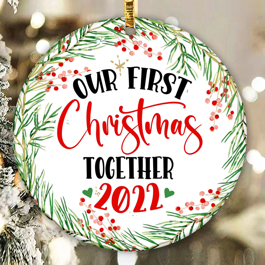 First Christmas Together Ornament Png, Round Christmas Ornament, PNG ...