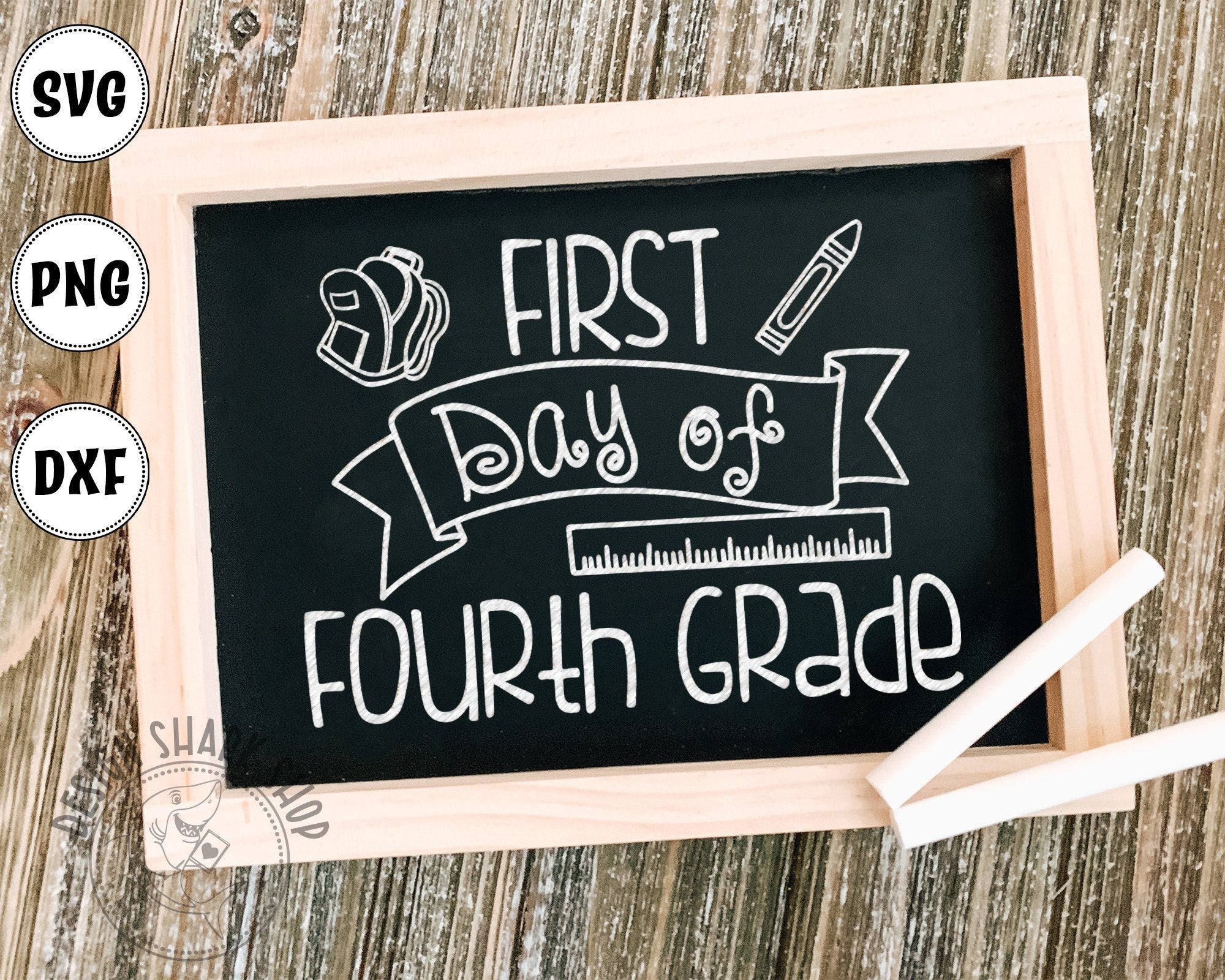 First Day of Fourth Grade Typography Design SVG,DXF,PNG - So Fontsy