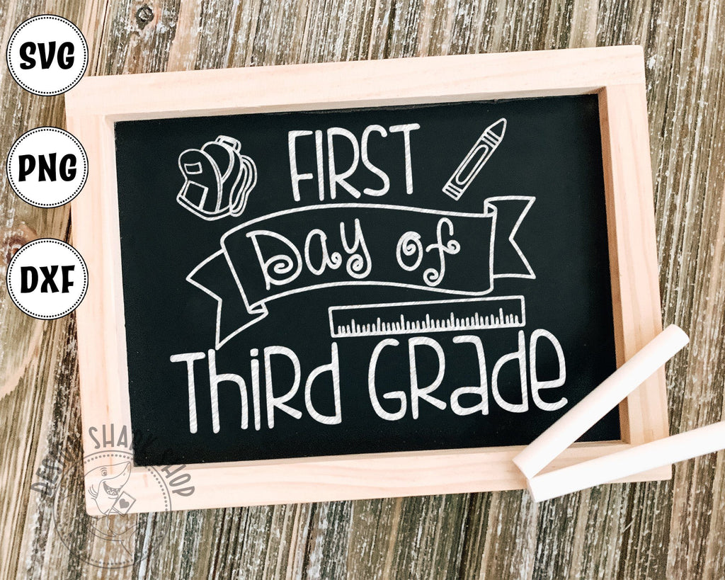 First Day of Third Grade Typography Design SVG,DXF,PNG - So Fontsy