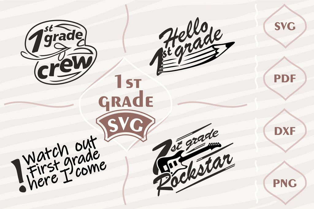 First grade SVG bundle - So Fontsy