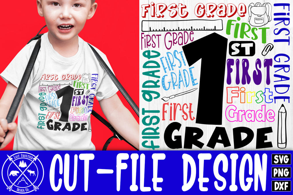 First Grade Typography Cut File|First Grade SVG - So Fontsy