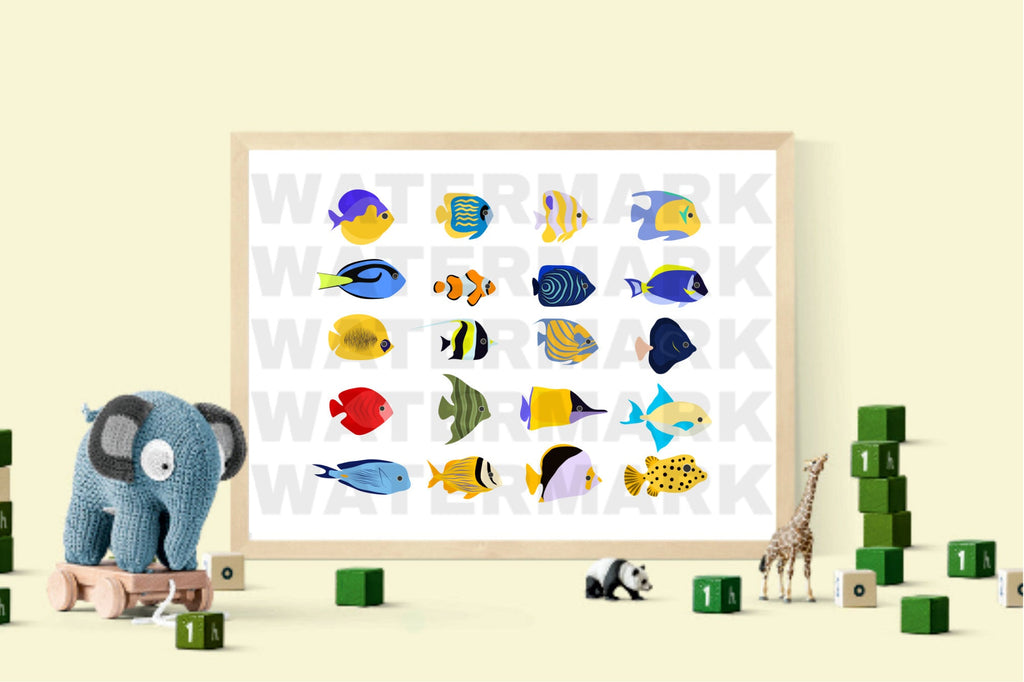 Fish Clipart Set, Tropical Fishes Images Bundle - So Fontsy