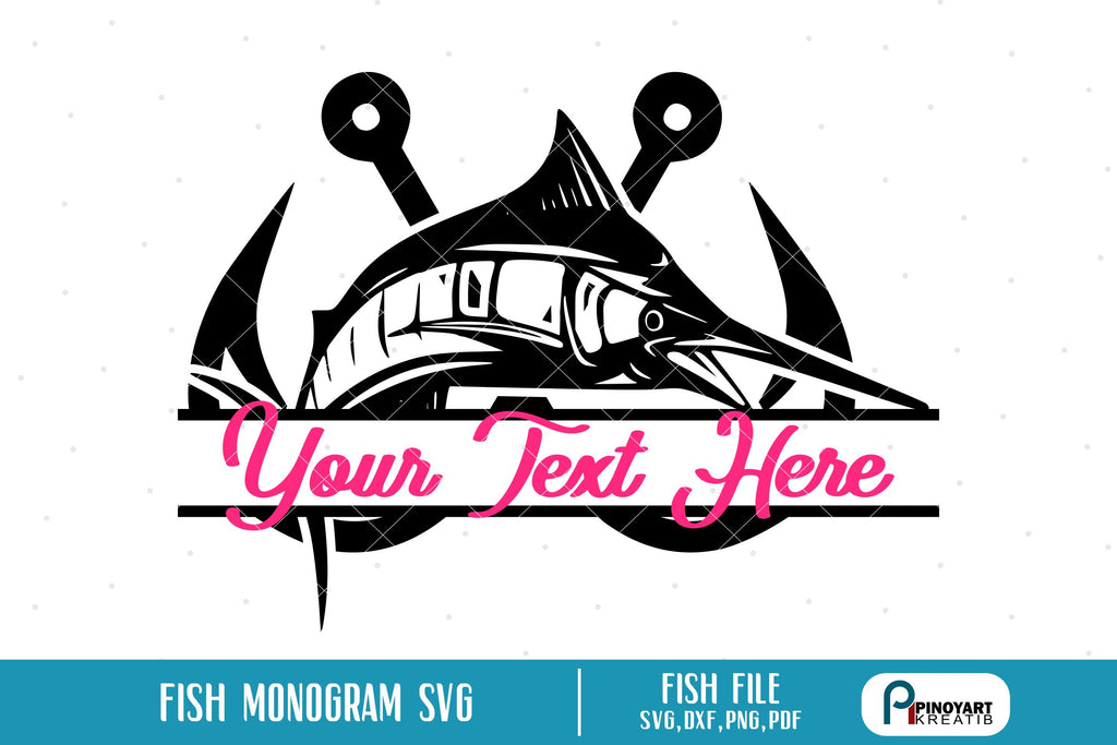 Fish Monogram Svg - So Fontsy