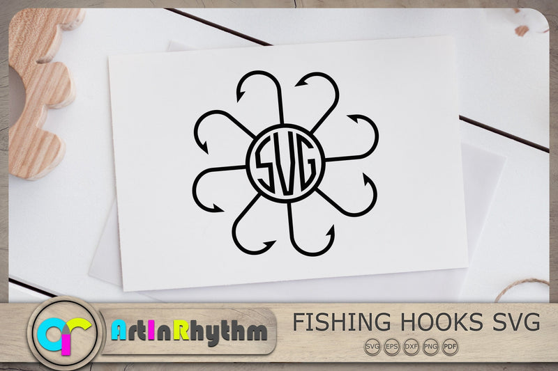 Fish Hook Monograms Svg, Monograms Svg, Fishing Svg, Fish Svg - So Fontsy